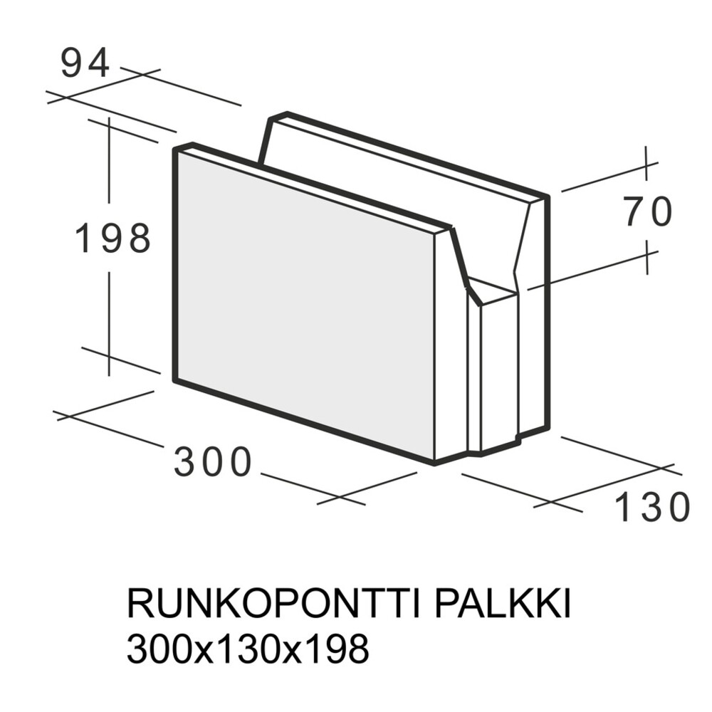 Kahi Runkopontti Palkki 300x130x198
