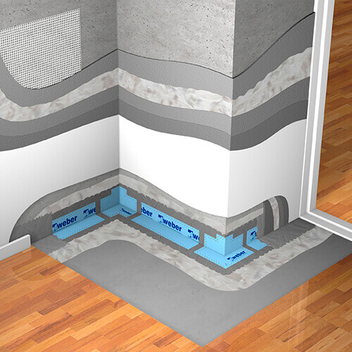 Kiviseinän, lattian ja katon tiivistysratkaisu