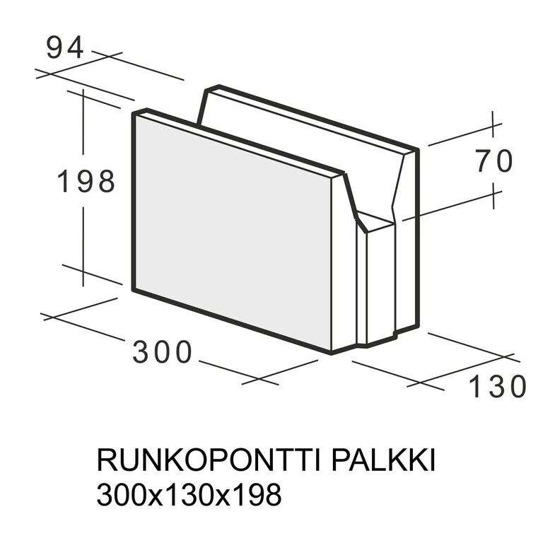 Kahi Runkopontti Palkki 300x130x198